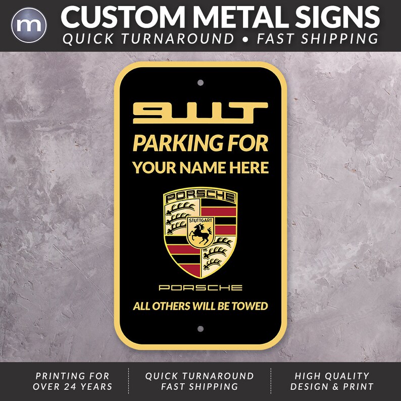 Porsche 911 T Classic Custom Metal Parking Sign Add Custom - Etsy