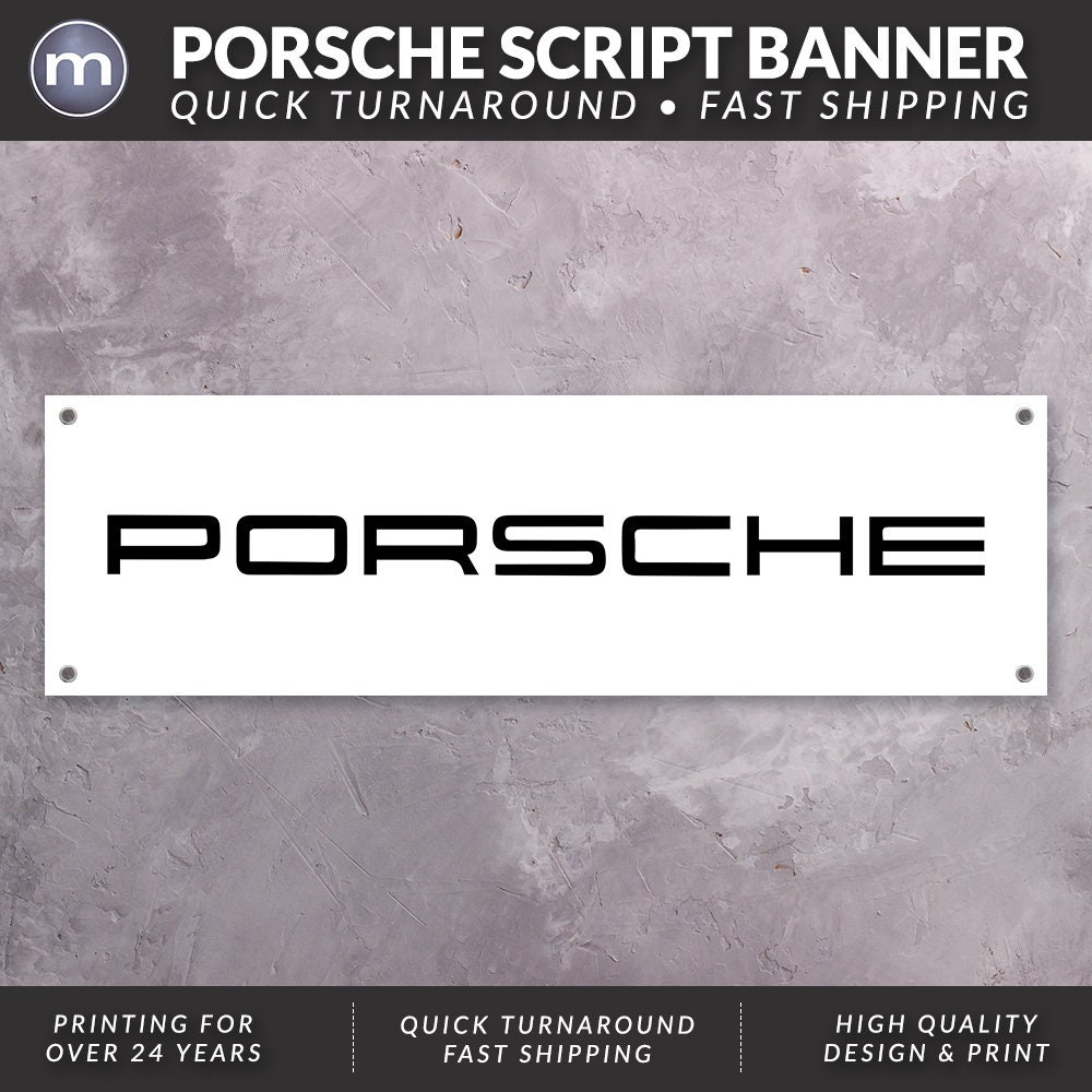 Porsche Script Vinyl Banner - Etsy