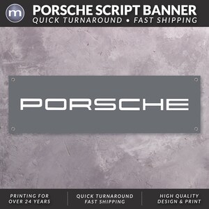 Porsche Script Vinyl Banner - Etsy