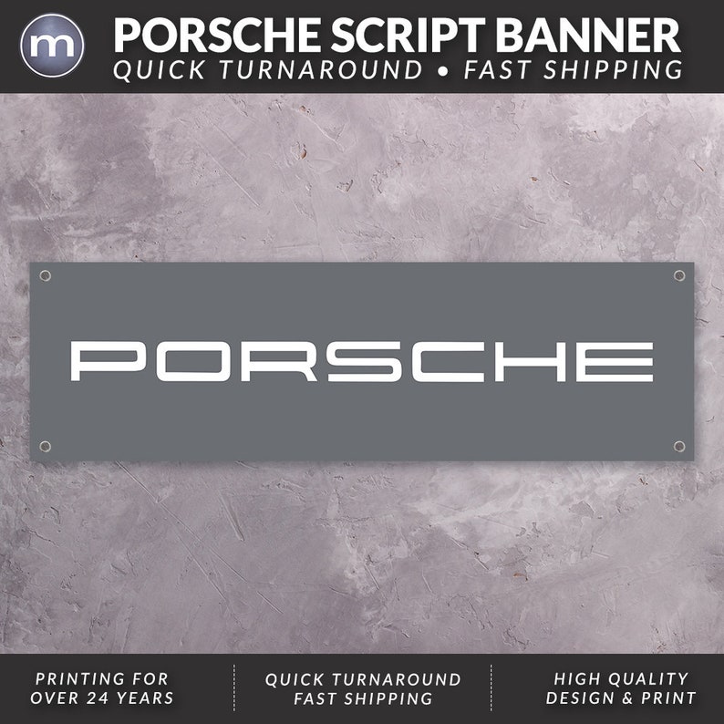 Porsche Script Vinyl Banner - Etsy