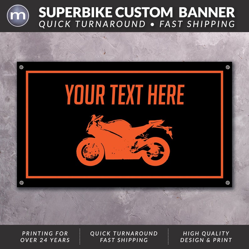 Superbike Motorcycle Custom Vinyl Banner - Etsy
