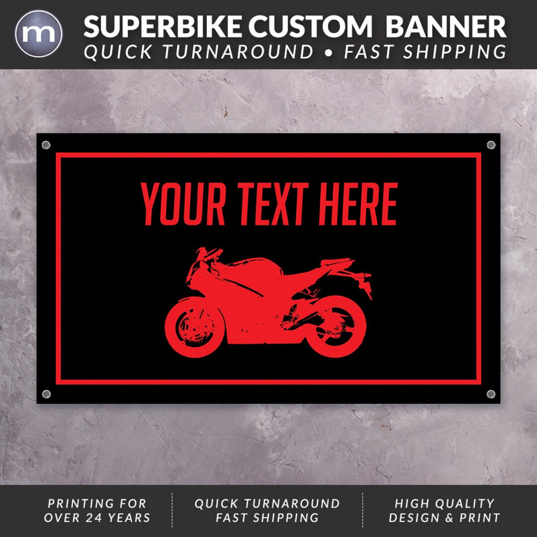 Superbike Motorcycle Custom Vinyl Banner - Etsy