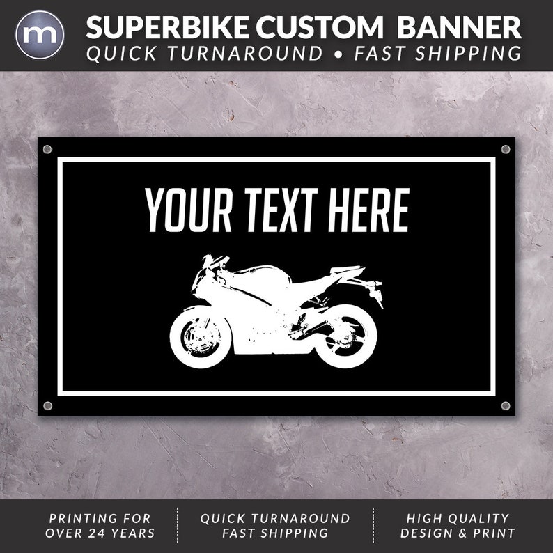 Superbike Motorcycle Custom Vinyl Banner - Etsy