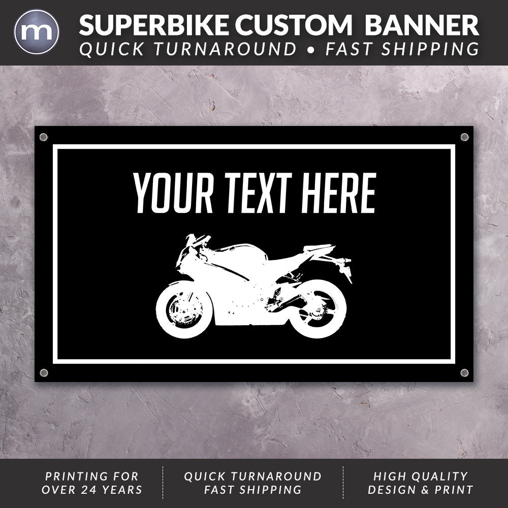 Superbike Motorcycle Custom Vinyl Banner - Etsy