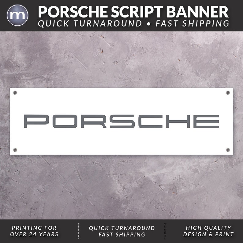 Porsche Script Vinyl Banner - Etsy