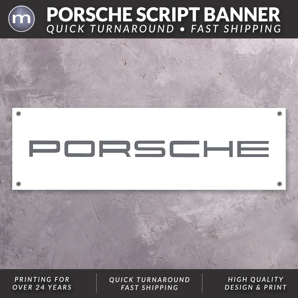 Porsche Script Vinyl Banner - Etsy