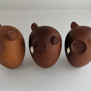 3 Japanese Vintage Wooden Animal Figurines Owl - Etsy