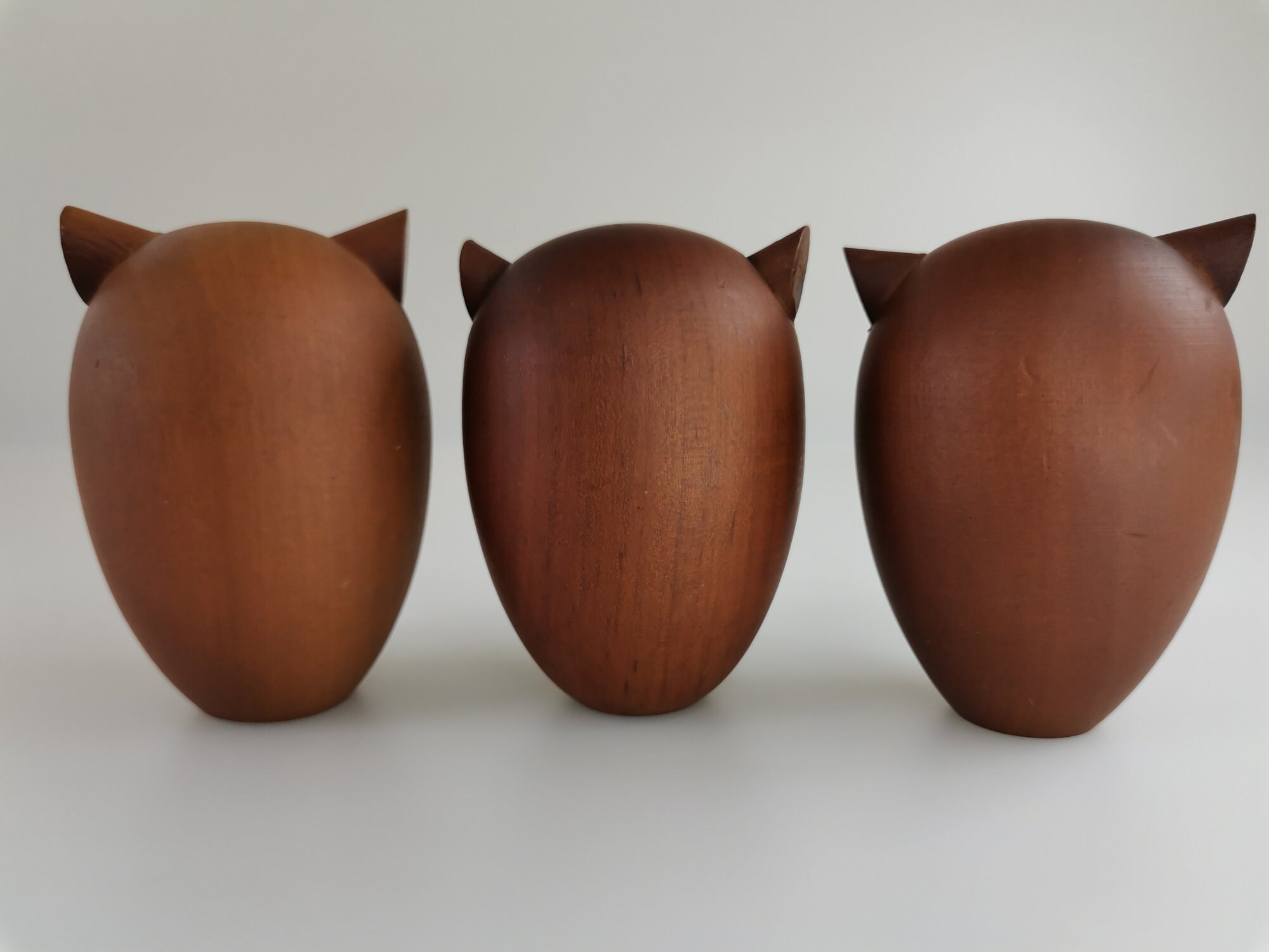 3 Japanese Vintage Wooden Animal Figurines Owl - Etsy