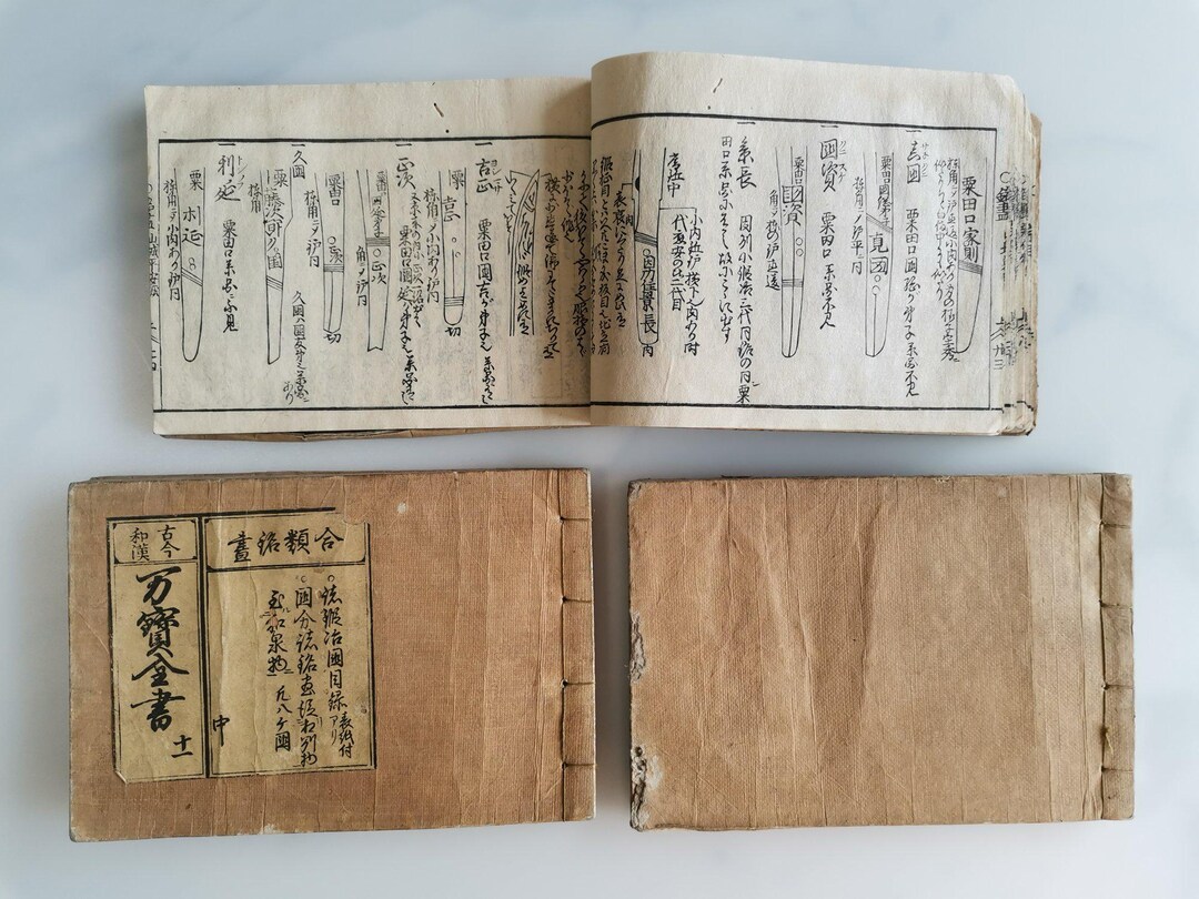 Edo Period Swordsmith Woodblock Print Book (3-volume Set) — “kokon ...