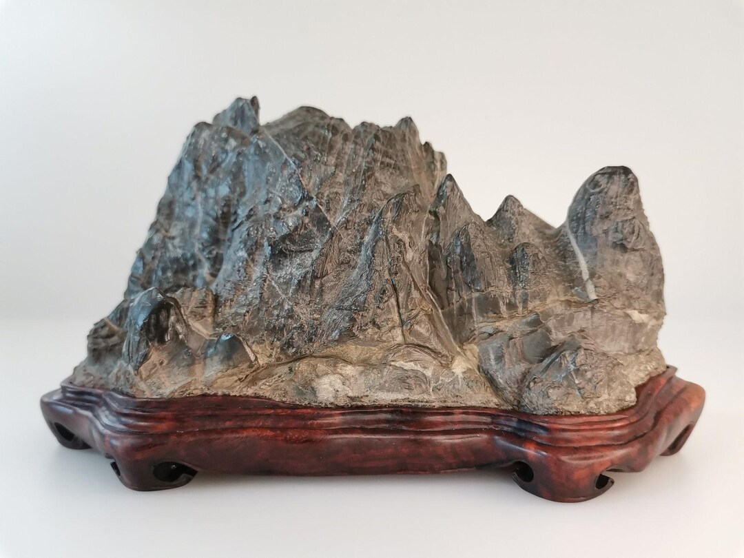 Vintage Suiseki Mountain-shape Viewing Stone Japanese Rock Furuya-ishi ...