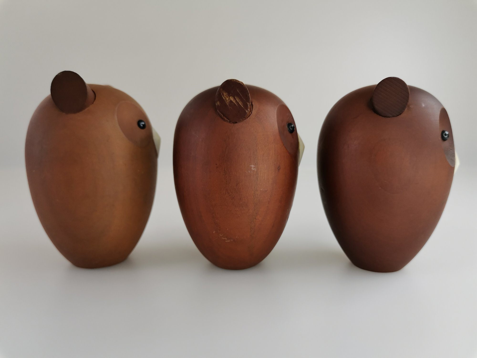 3 Japanese Vintage Wooden Animal Figurines Owl - Etsy