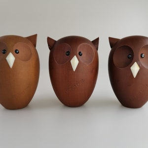 3 Japanese Vintage Wooden Animal Figurines Owl - Etsy
