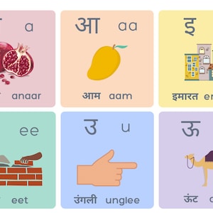Hindi Alphabets Printable Hindi Letters and Words With English ...