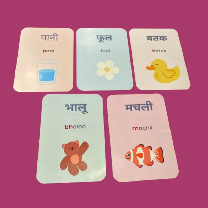 Buy Hindi Alphabets Flashcards | Letters and Words With English ...