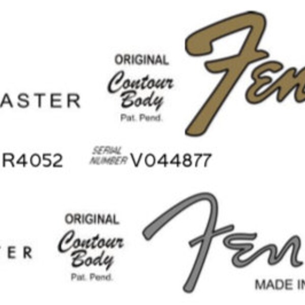Custom Waterslide Guitar Headstock Decals Fender Tele Waterslide Decal ...