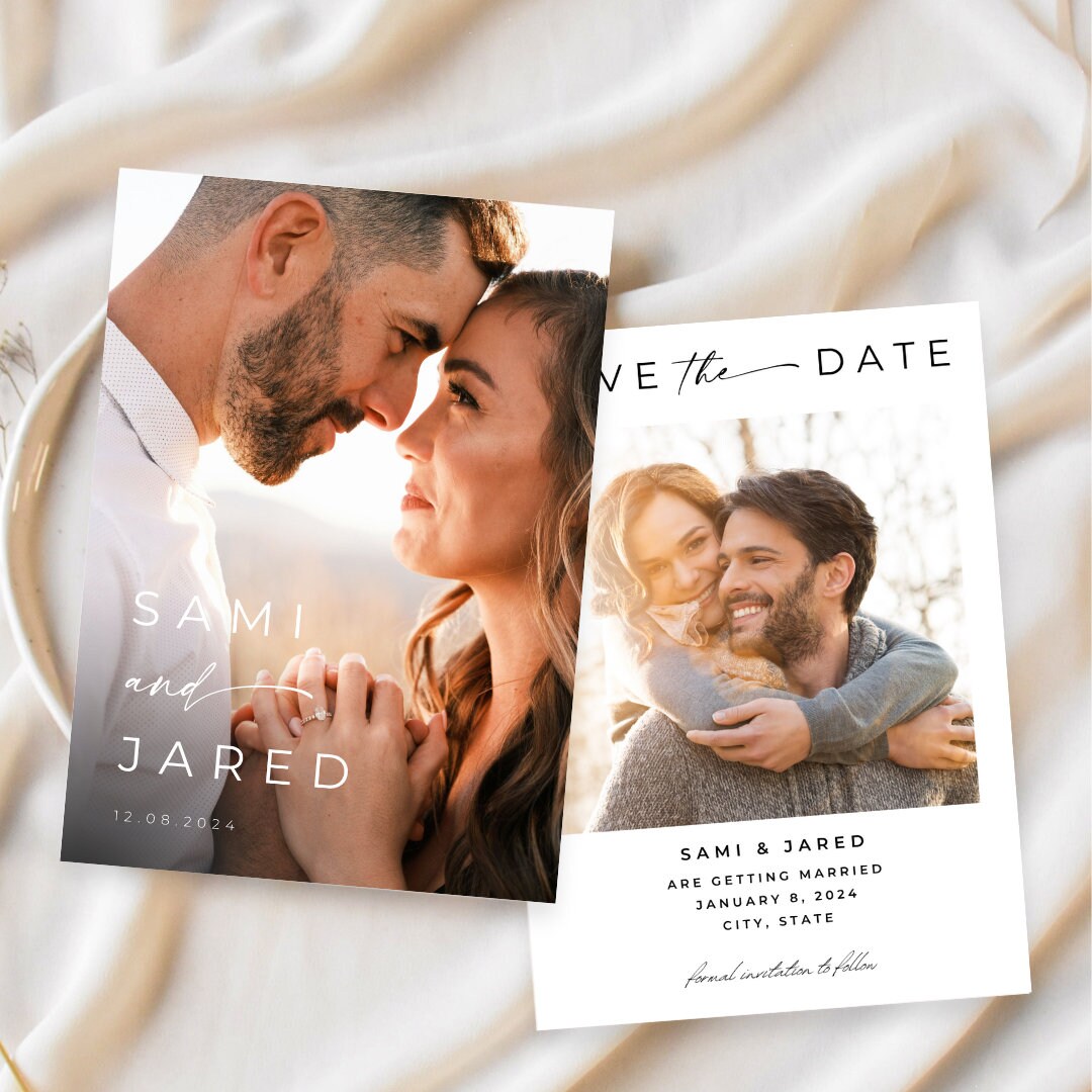Minimalist Save the Date Template Color Photo Save the Date Invite ...