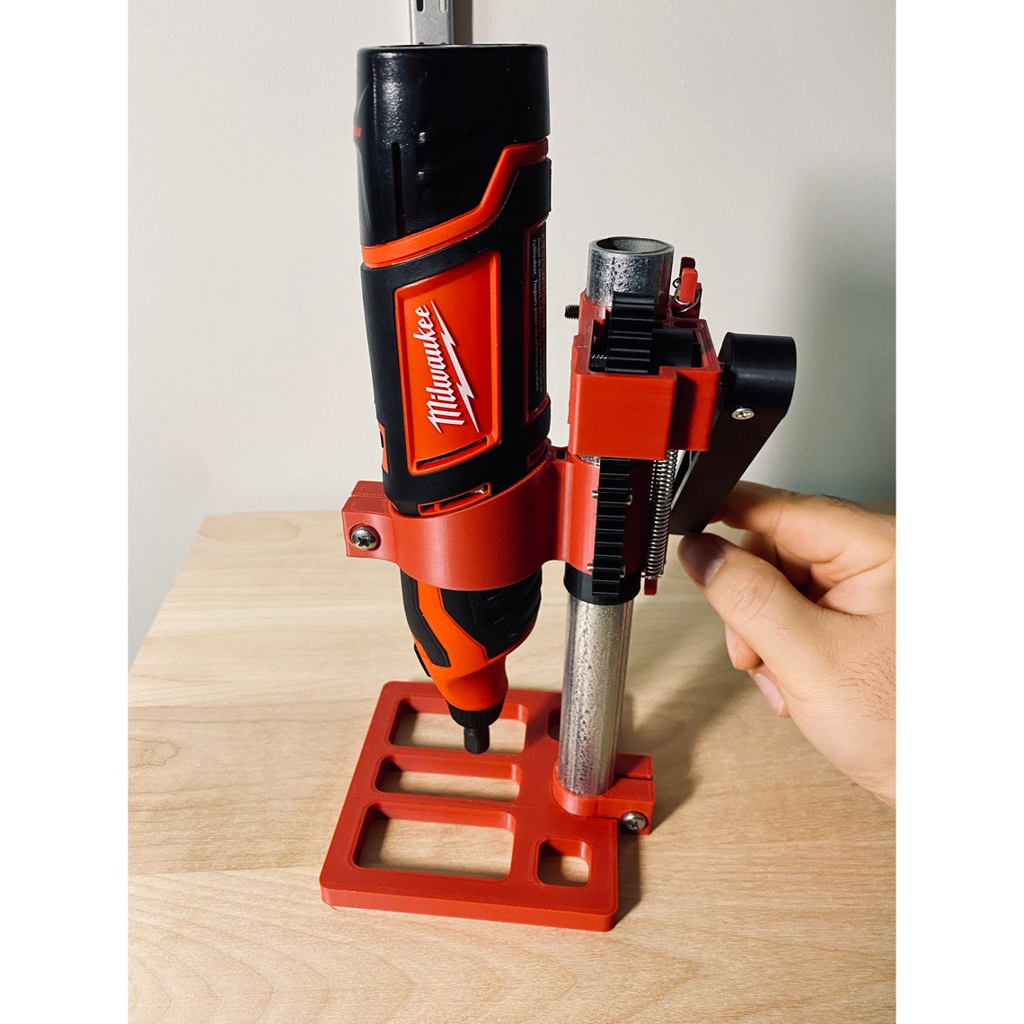 3D Printable Drill Press Conversion Kit for Milwaukee Rotary Tool 2460 ...