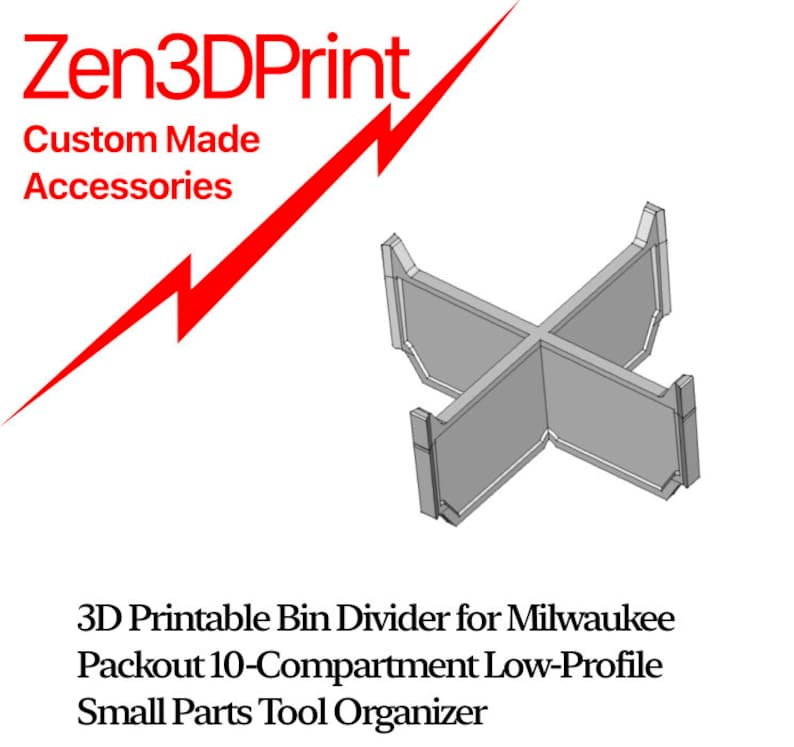 3D Printable Bin Divider for Milwaukee Packout 10-compartment Low ...