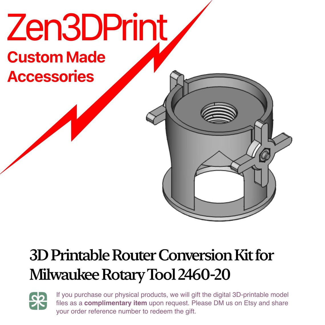 3D Printable Adjustable Router Conversion Kit for Milwaukee Rotary Tool ...