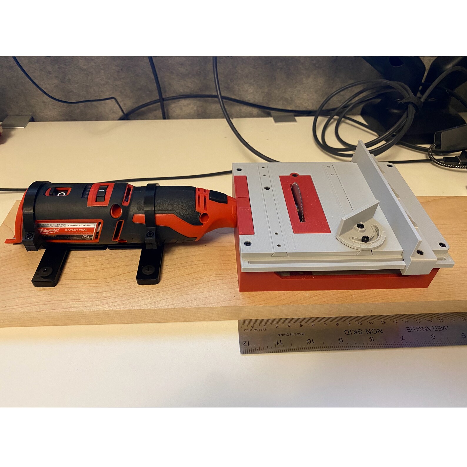 3D Printable Table Saw Conversion Kit for Milwaukee Rotary Tool 2460-20 ...
