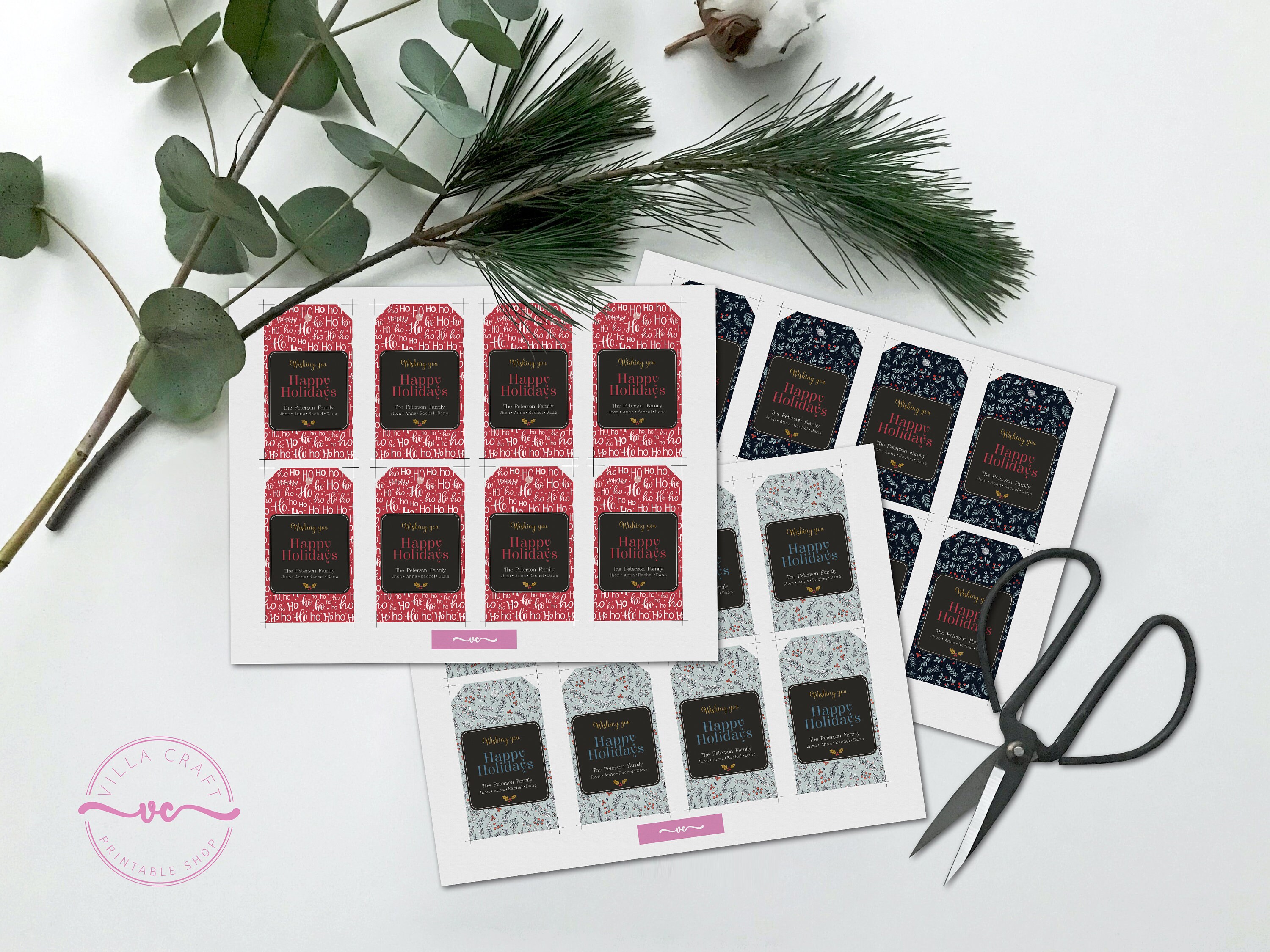 Digital Christmas Gift Tags. Printable Christmas Gift Tags ...