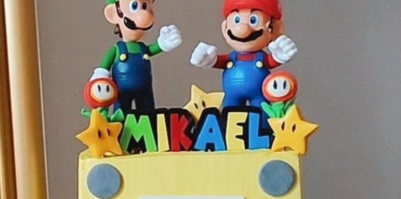 SUPER MARIO INSPIRED Acrylic Topper 3D Acrylic Topper 3D Name Charm 3D ...