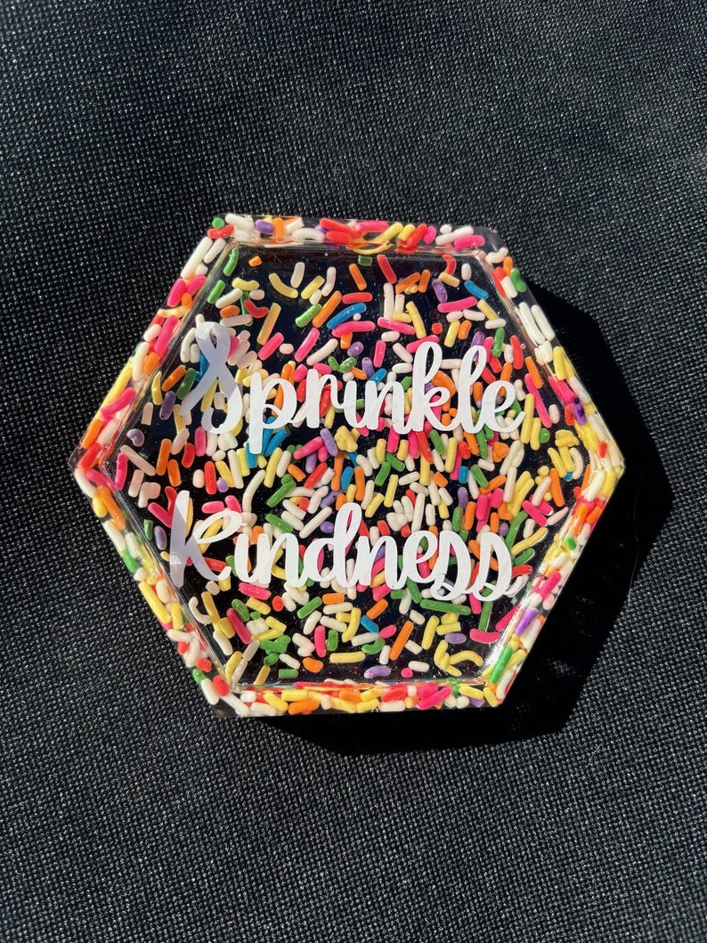 Sprinkle Kindness Resin Coaster - Etsy
