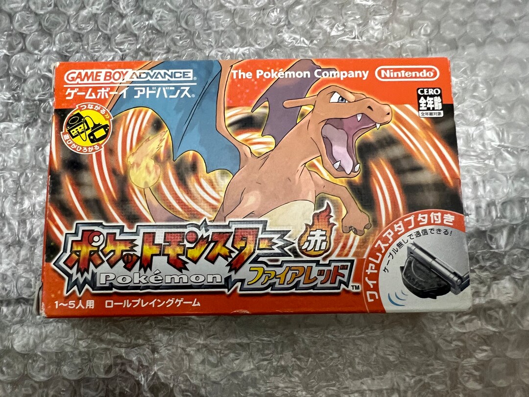 Pokemon Fire Red Nintendo GBA With Box and Wireless Adapter - Etsy