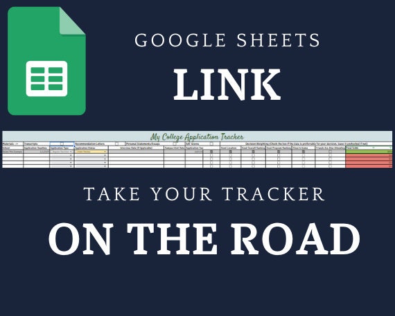 College Application Tracker - Comprehensive Google Spreadsheet for ...