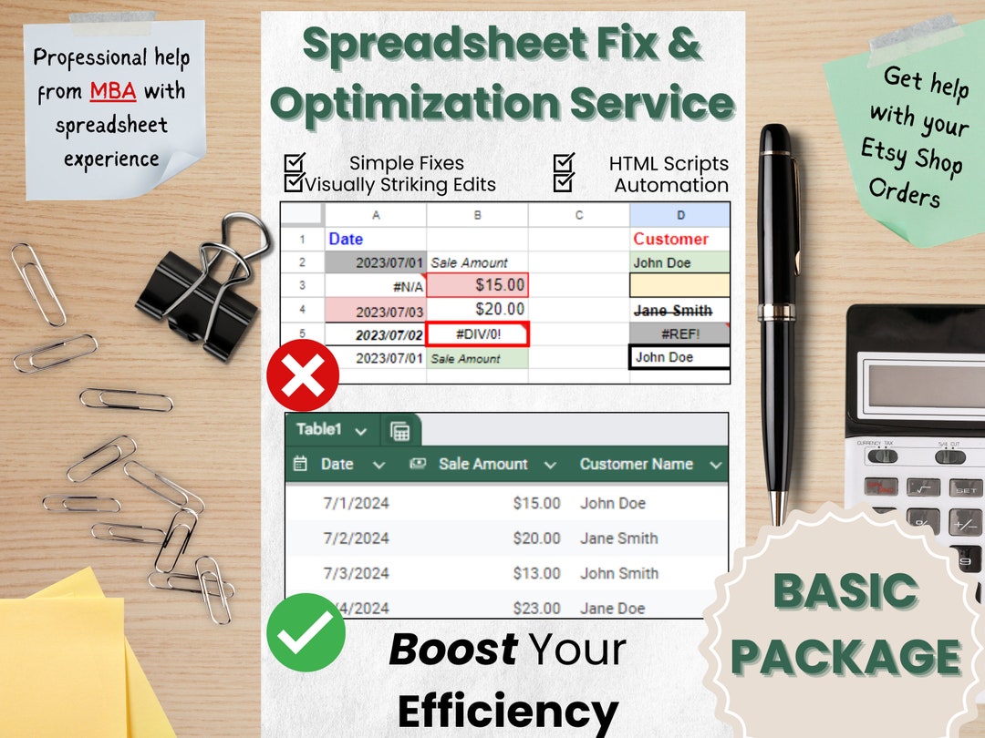 Custom Spreadsheet Optimization Service | Free Consultation | Fix ...