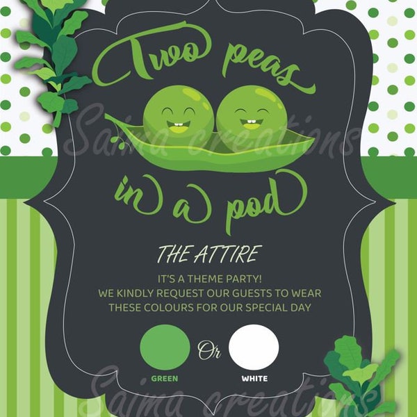 Two Peas in a Pod Invitation - Etsy