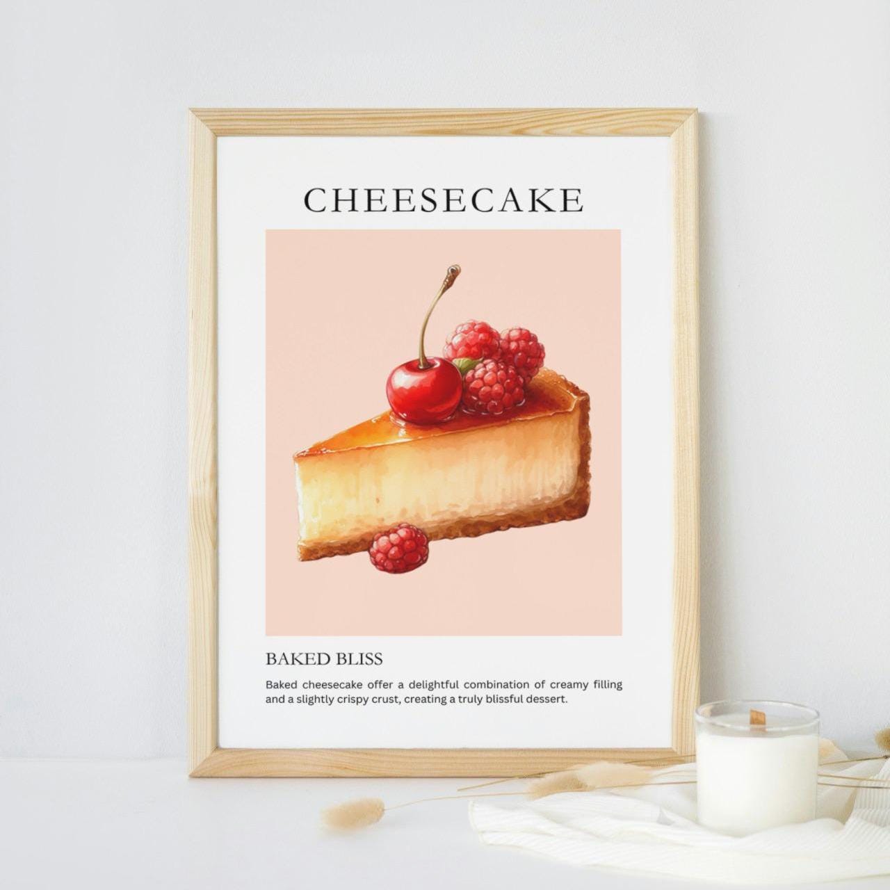 DIGITAL DOWNLOAD - Cheesecake, Kitchen Decor, Home Decor, Dessert Art ...
