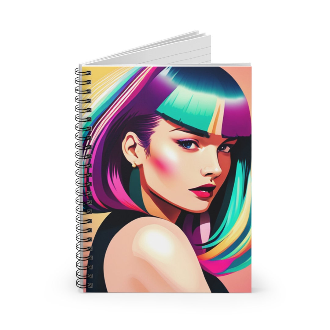 Retro Girl Nostalgic Spiral Notebook Ruled Line - Etsy