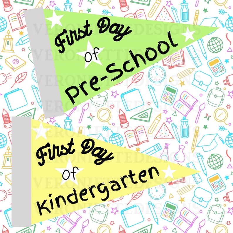 Back to School Printable Pennant Flags and Graphics - Etsy