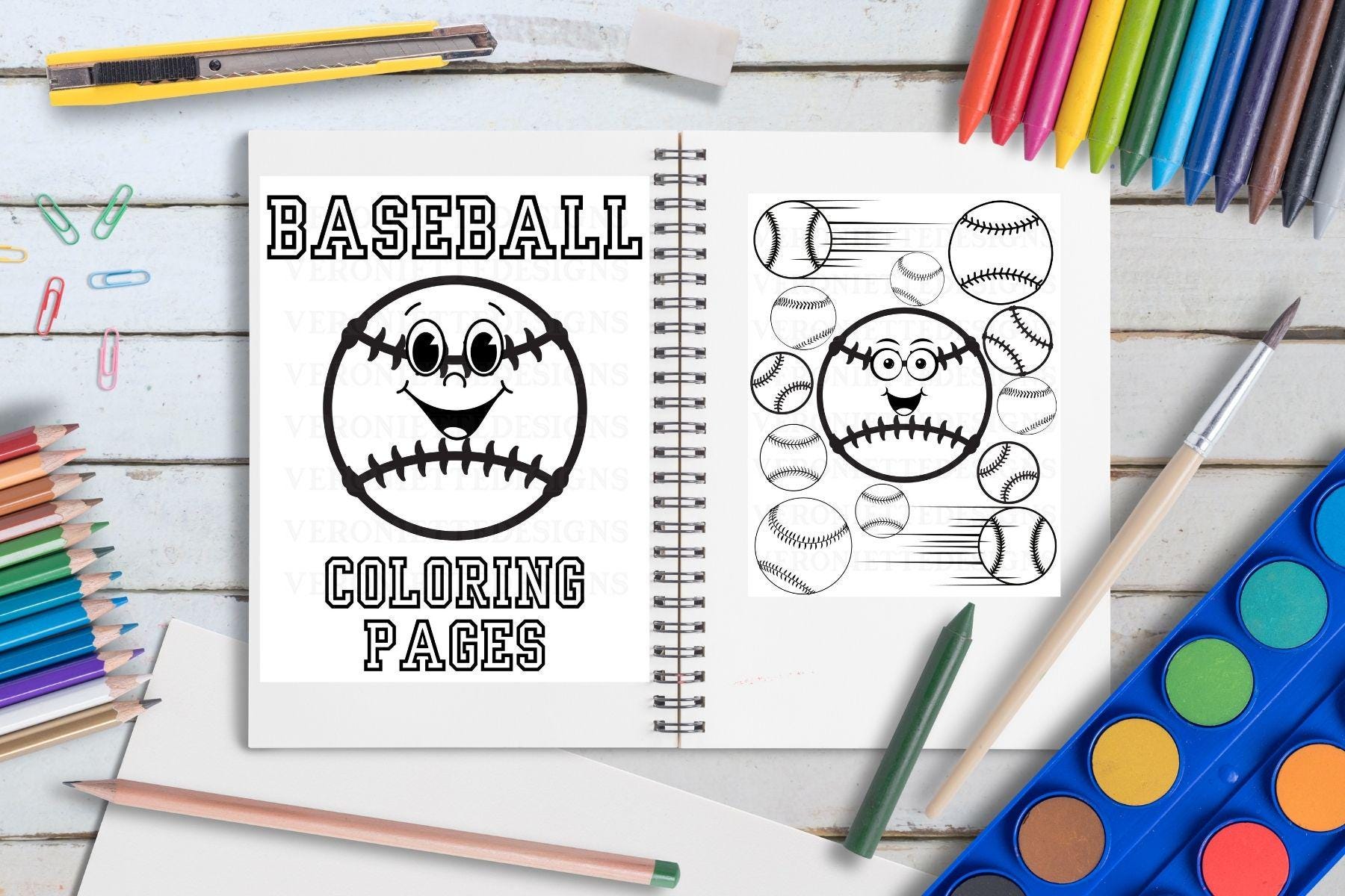 Printable Baseball Coloring Pages - Etsy