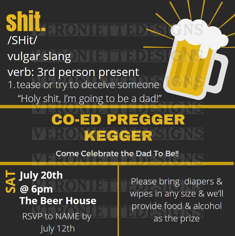 Pregger Kegger (baby Shower) Invitation - Etsy