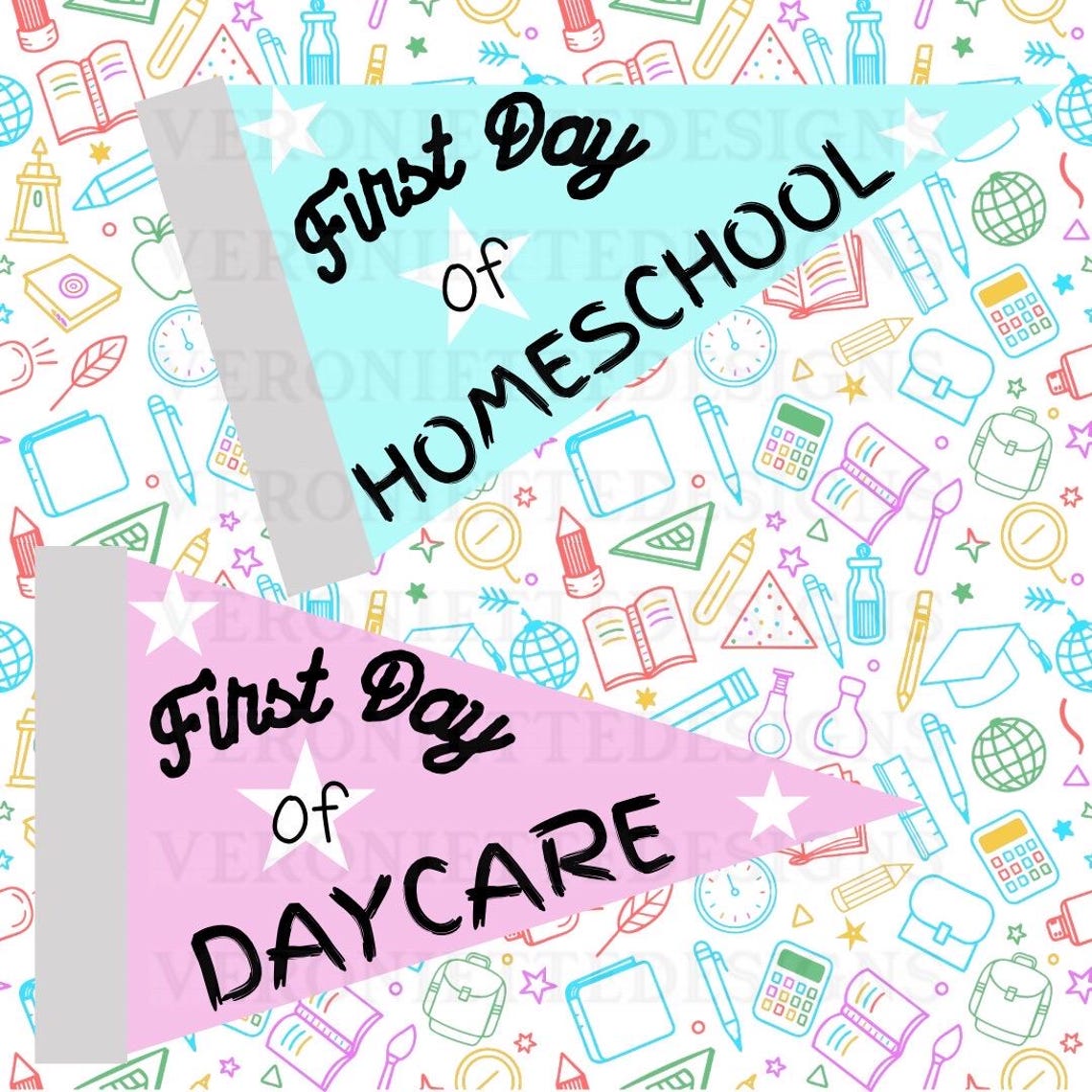 Back to School Printable Pennant Flags and Graphics - Etsy