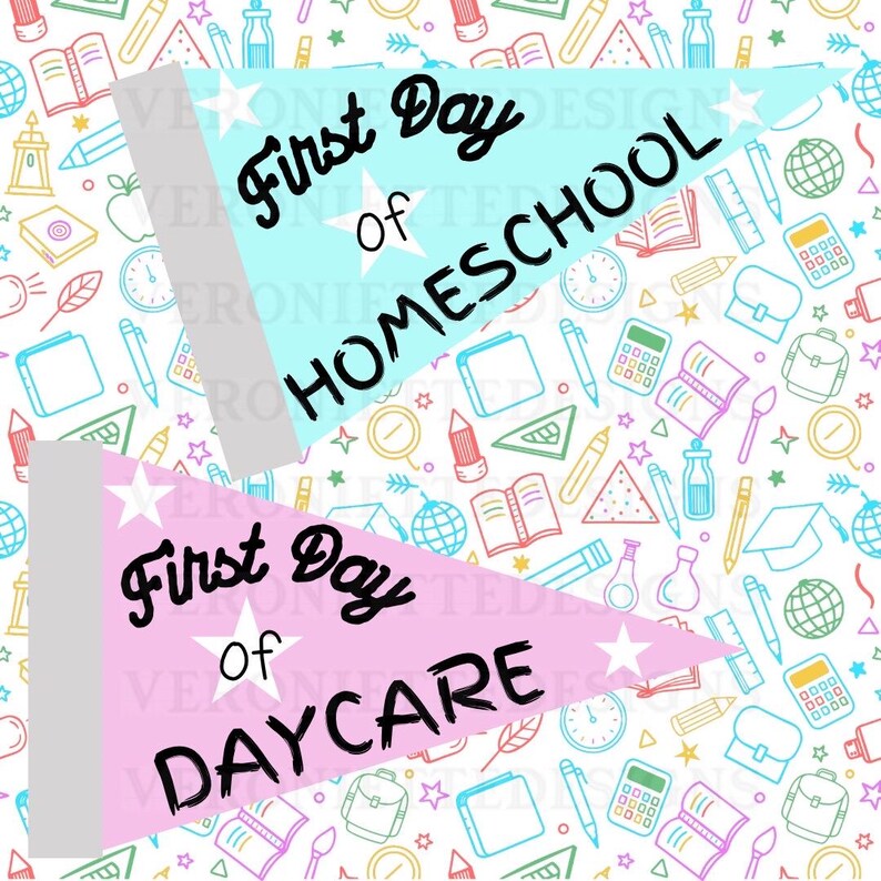 Back to School Printable Pennant Flags and Graphics - Etsy