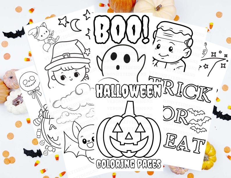 Printable Halloween Coloring Pages - Etsy