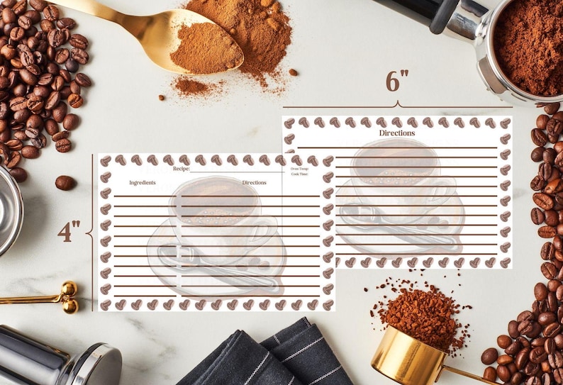 Coffee Themed Recipe Cards (printable) - Etsy