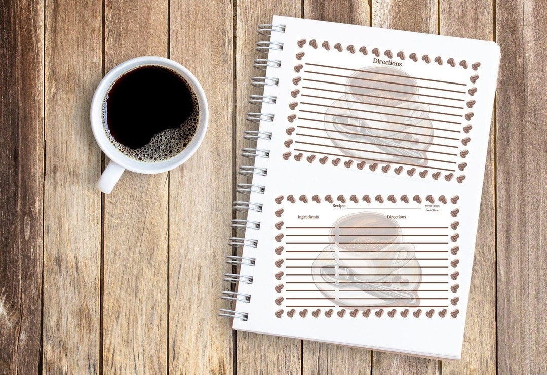 Coffee Themed Recipe Cards (printable) - Etsy