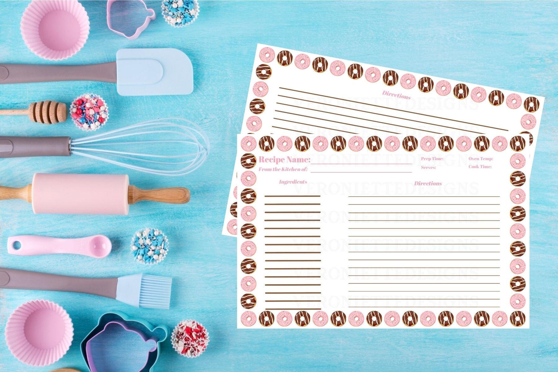 Donut Recipe Cards (printable) - Etsy