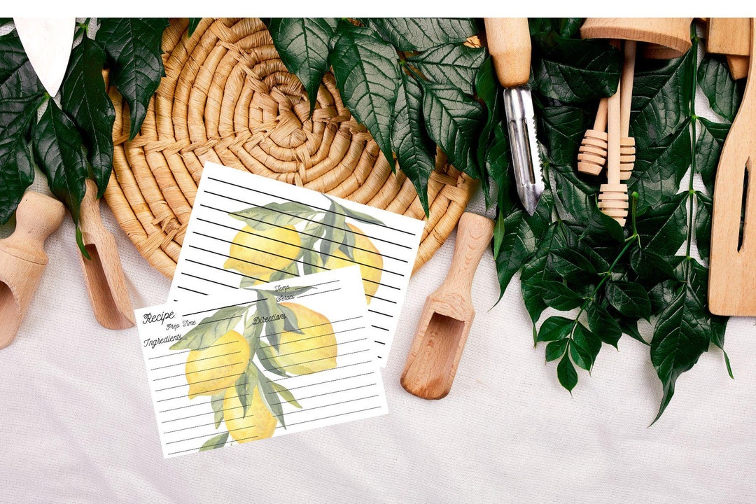 Lemon Recipe Cards (printable) - Etsy