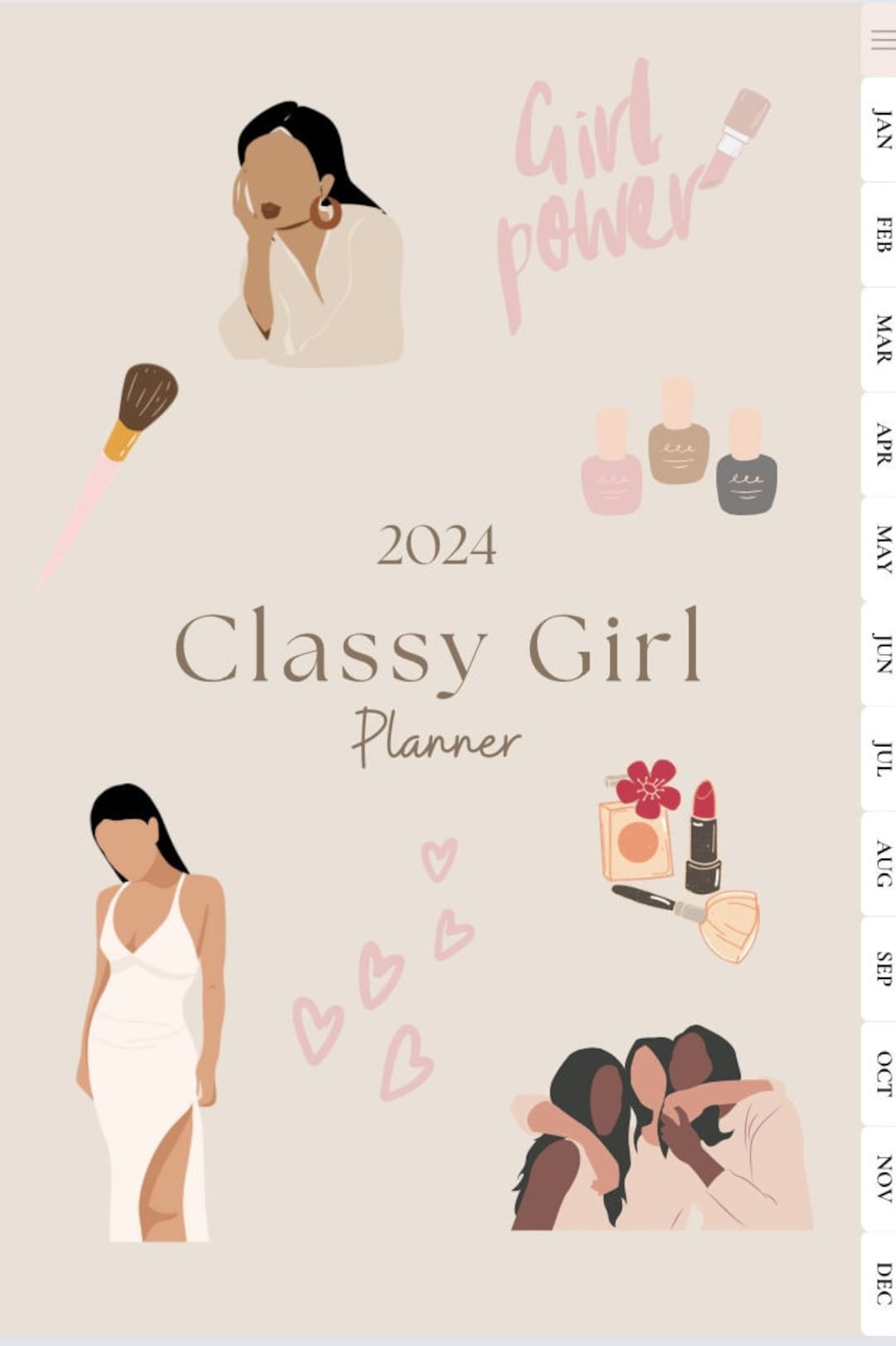 Classy Girl Planner 2024 Monthly & Weekly Calendar Digital Planner Good ...