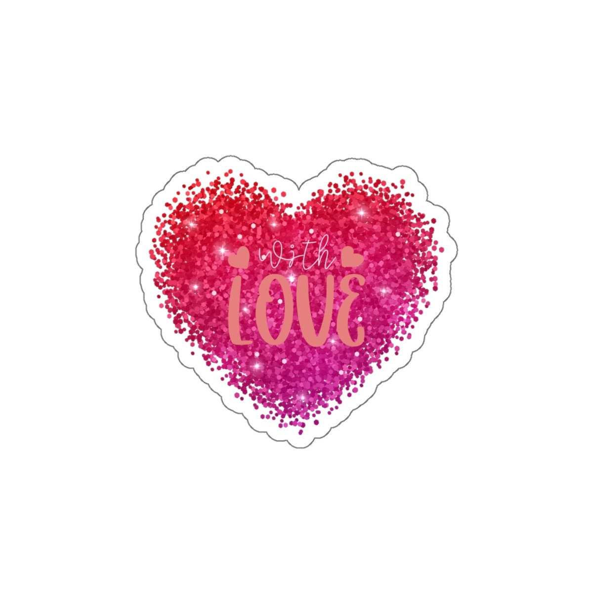 With Love Stickers Valentines Day Heart Laptop Stickers - Etsy
