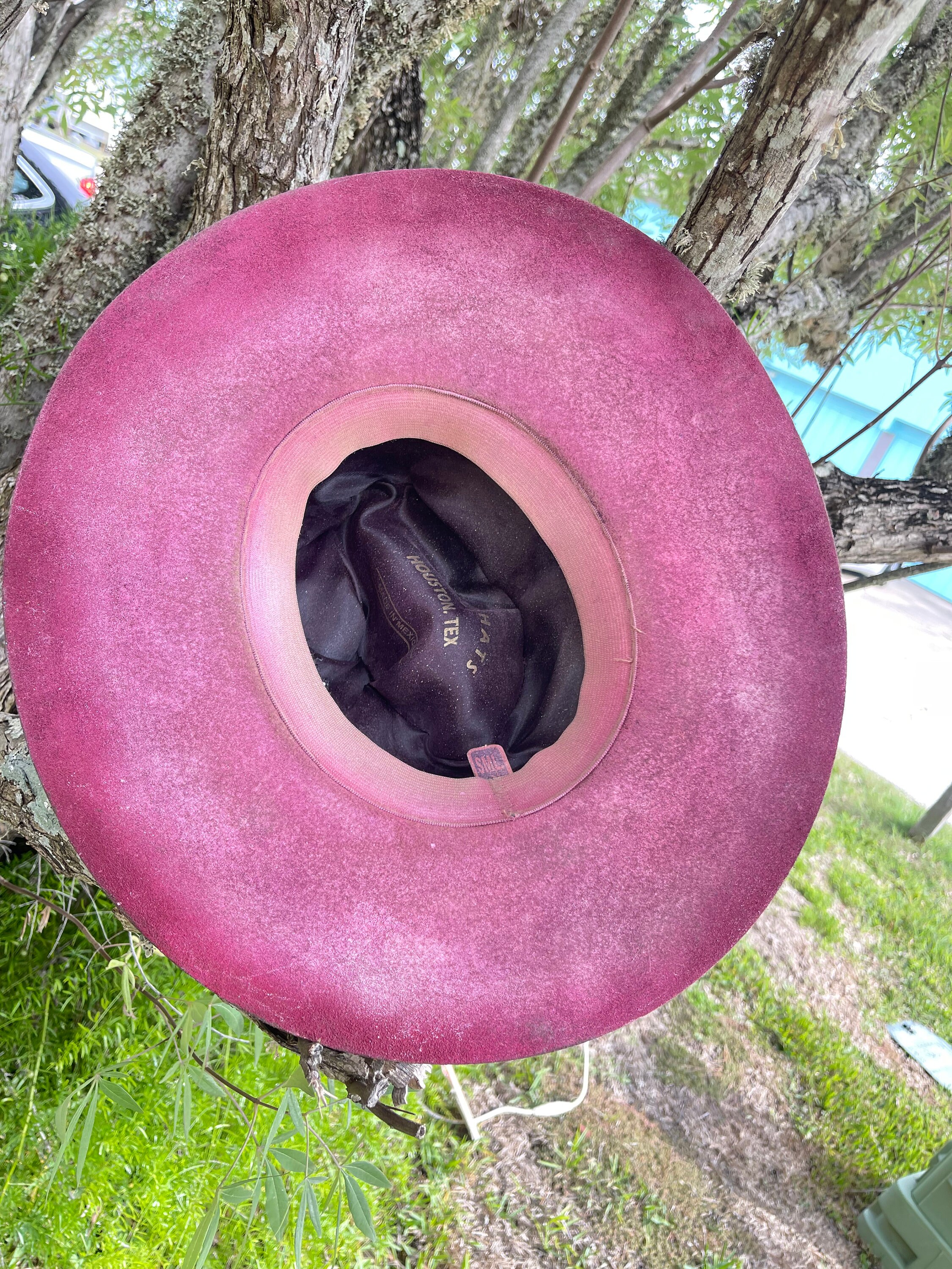 Berry Pink Glitter Burned Burnt Cheetah Flat Brim Western Fedora Hat ...