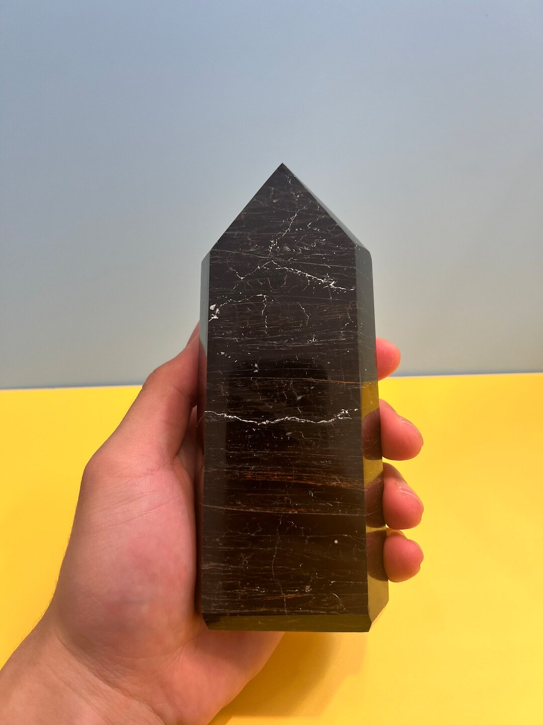 6 Tall Black Tourmaline Tower With Red Hematite 1139, ultimate ...