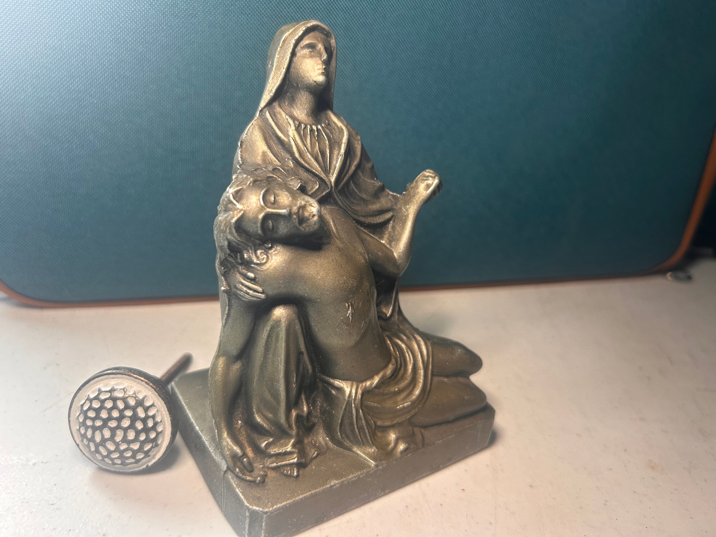 Mother Mary With Crucified Jesus Hanging Over Her Lap, Jesus Sitting on ...