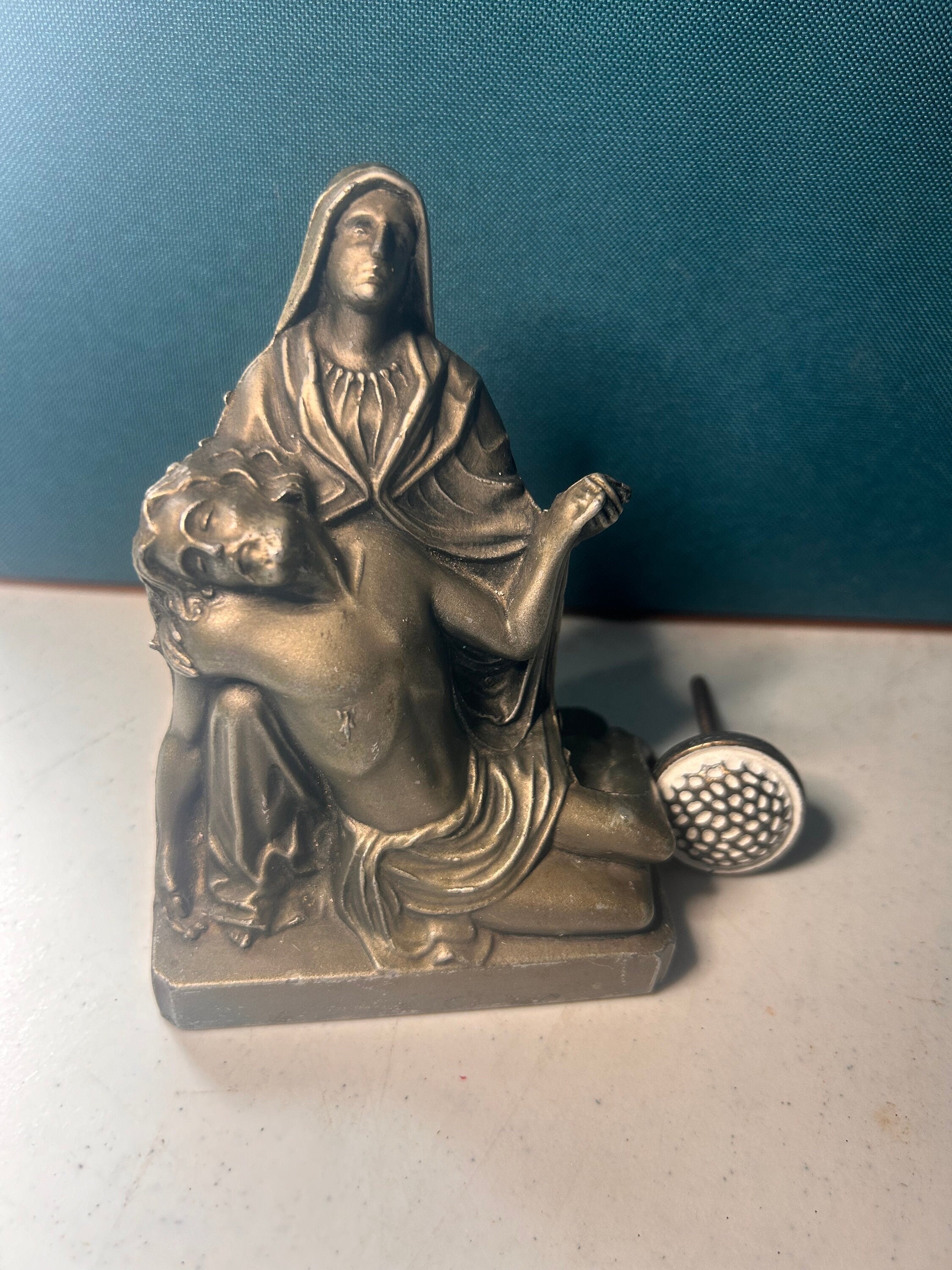 Mother Mary With Crucified Jesus Hanging Over Her Lap, Jesus Sitting on ...