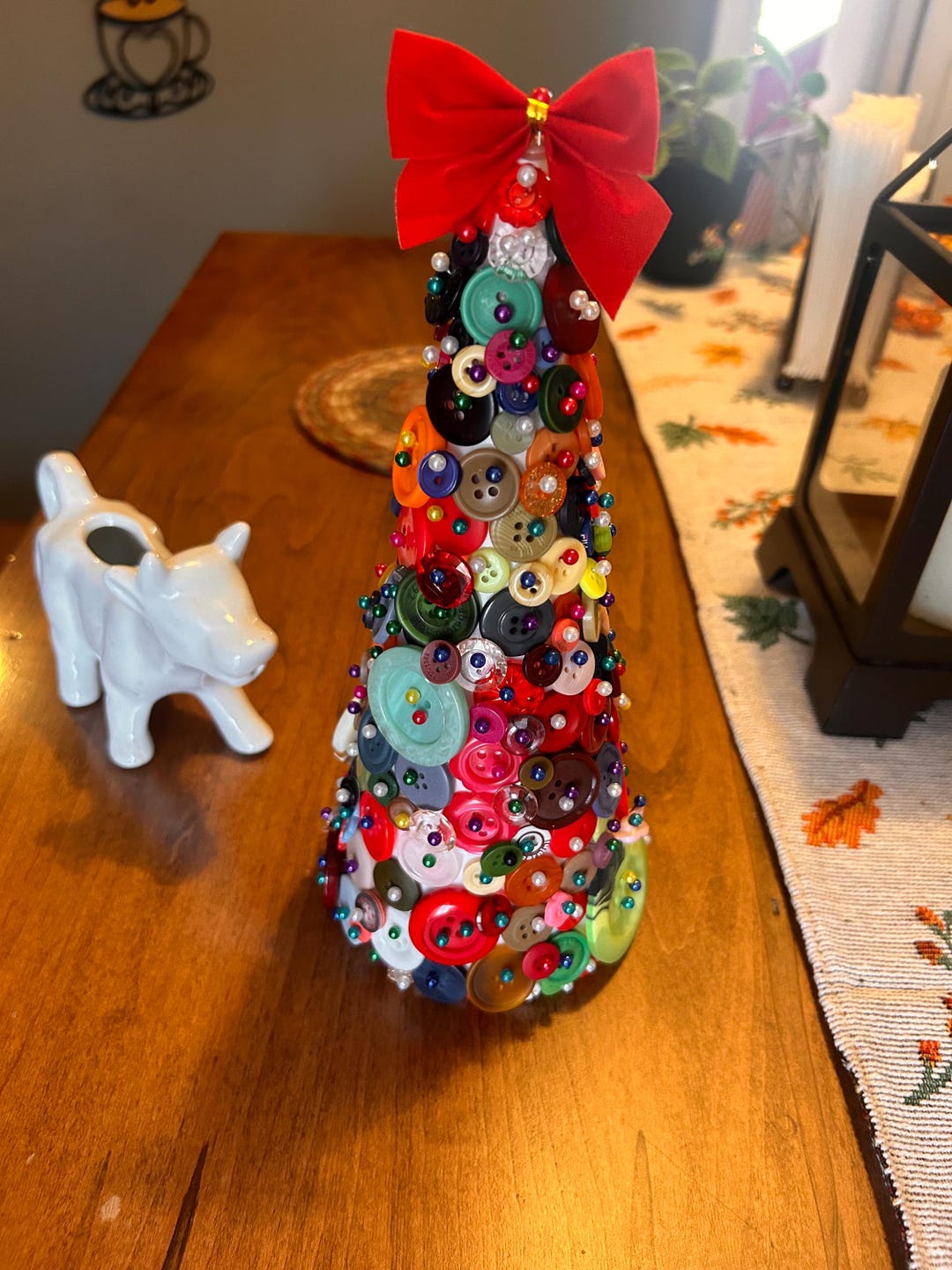 Colorful Button Tree, Made of Styrofoam With a Small Red Bow Topper. - Etsy